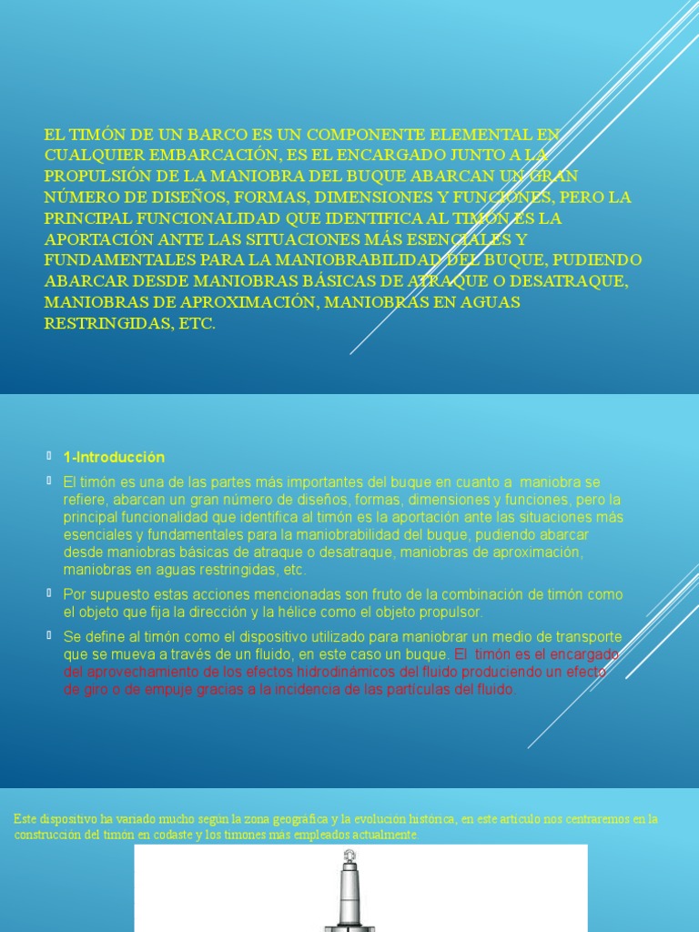 Partes y Funciones del Timón de Barco | PDF | Timón | Buques