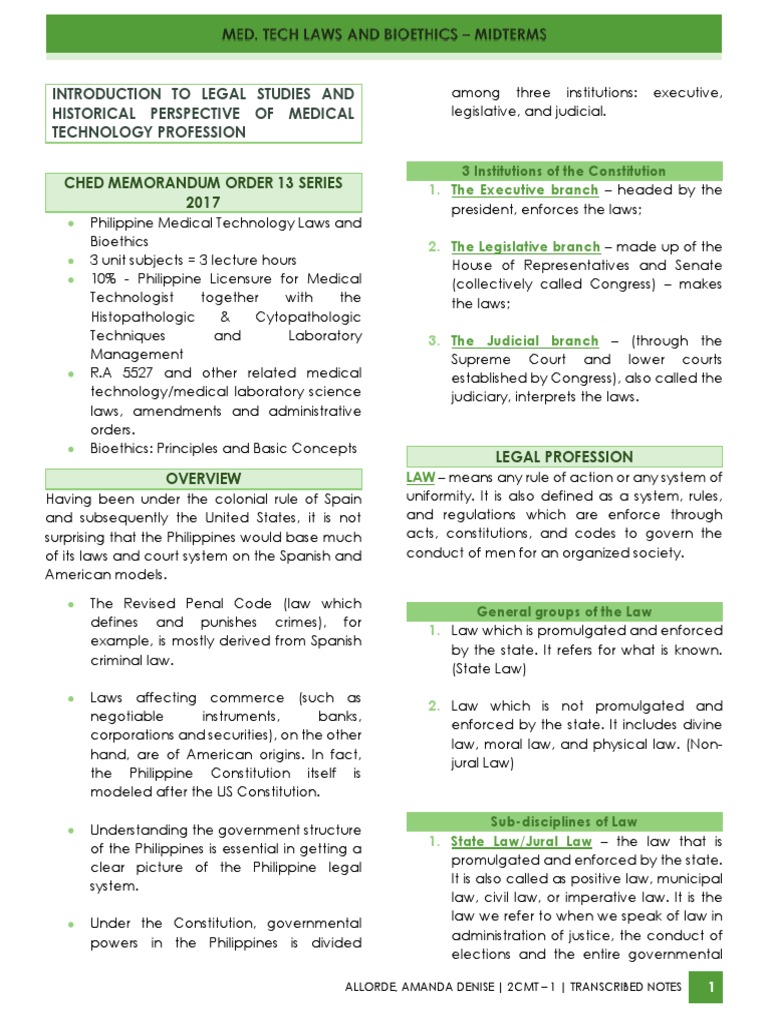 Laws and Bioethics Transes | PDF | Pathology | Medicine