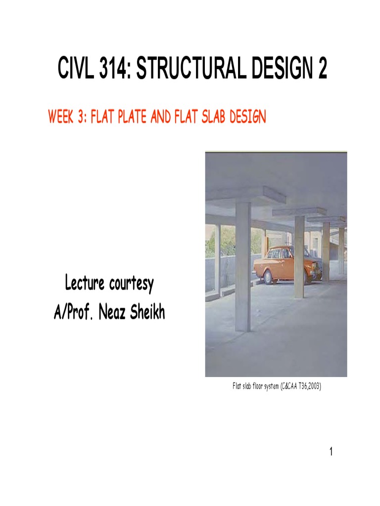 CIVL 314 - Week 3 - Flat Plate and Flat Slab | PDF | Bending | Column