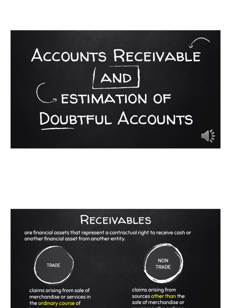 Accounts Receivable and Estimation of Doubtful Accounts PDF | PDF