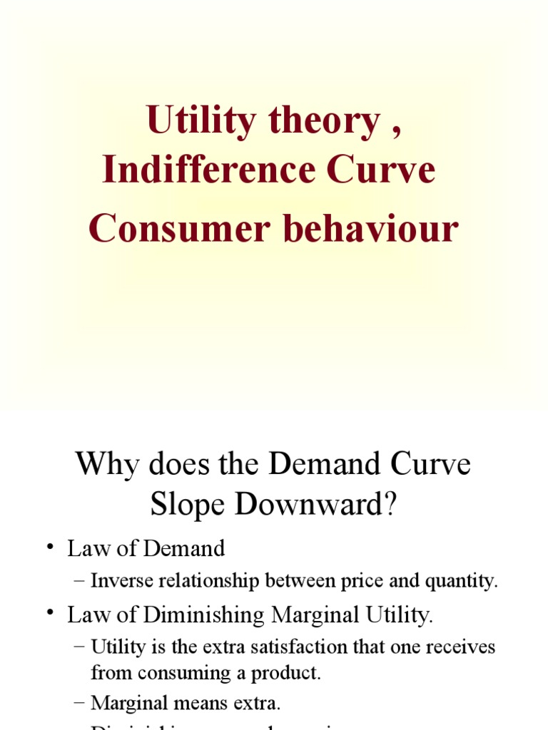 Consumer Behaviour Utility Theory and Idc | PDF