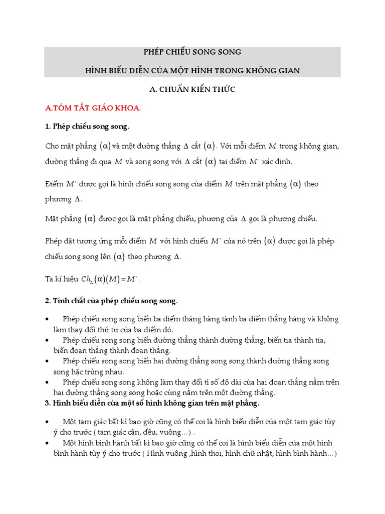 Quan He Song Song Hai Mat Phang Song Song Phep Chieu Song Song | PDF