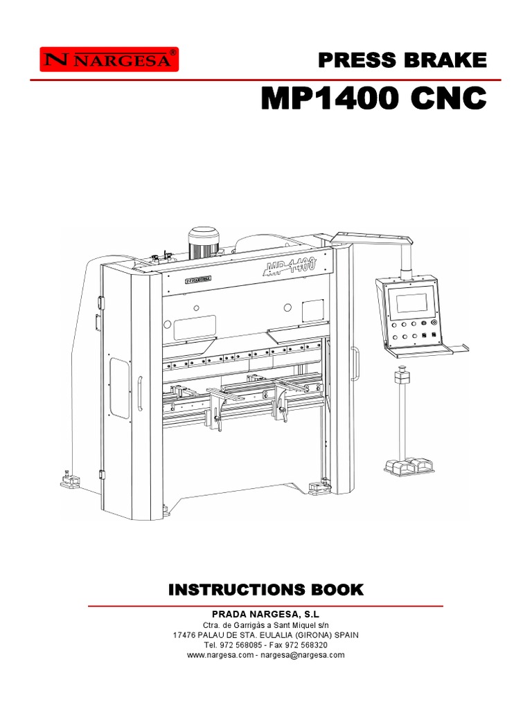 Instructions Book Mp1400cnc 0 | PDF | Sheet Metal | Computer Keyboard