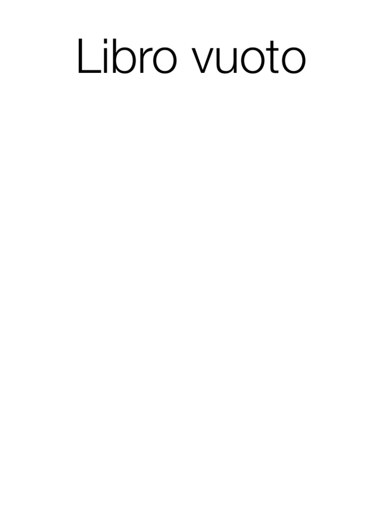 Libro Vuoto PDF | PDF