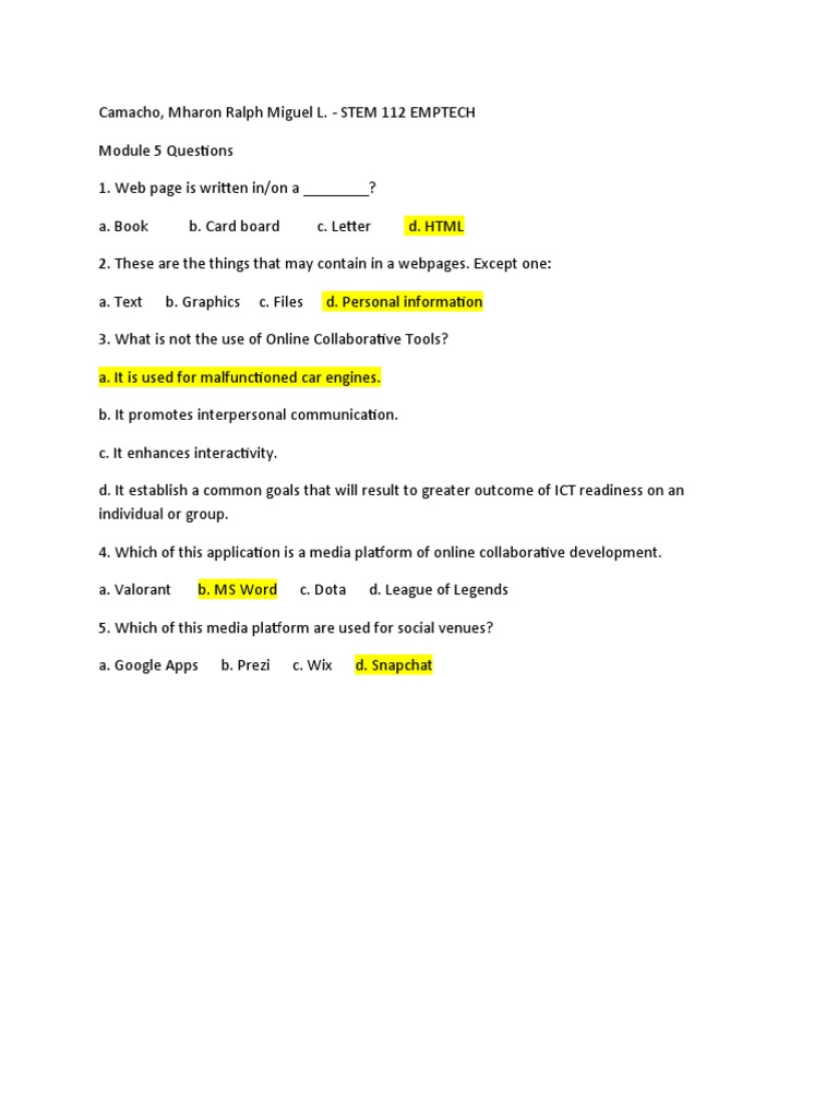Camacho Stem112 Emptech | PDF