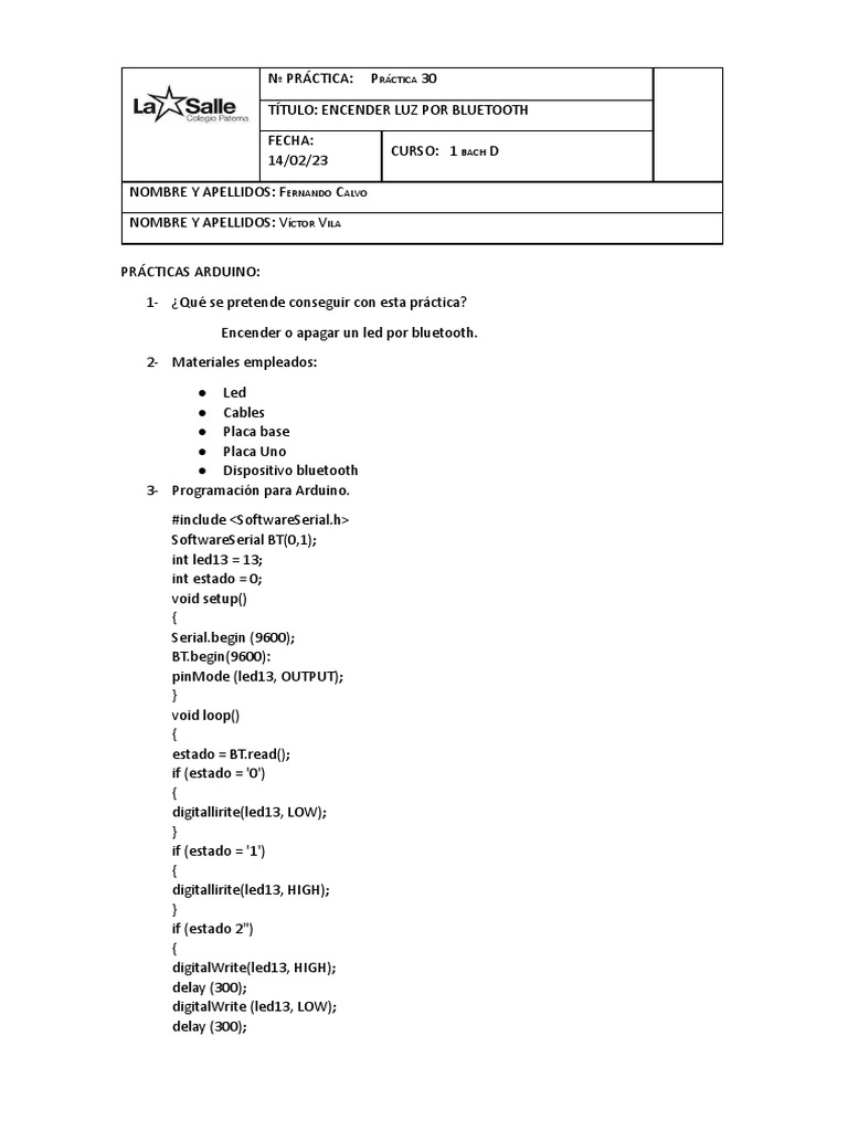 Practica Arduino 30 | PDF