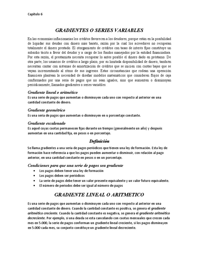 Gradientes o Series Variables | PDF | Crédito | Finanzas y dinero