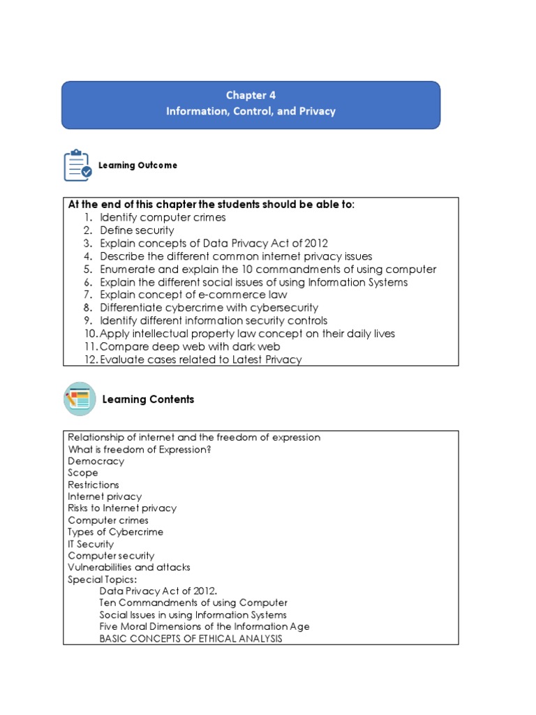 Chapter 4 Information, Control and Privacy | PDF | Http Cookie | Internet Privacy