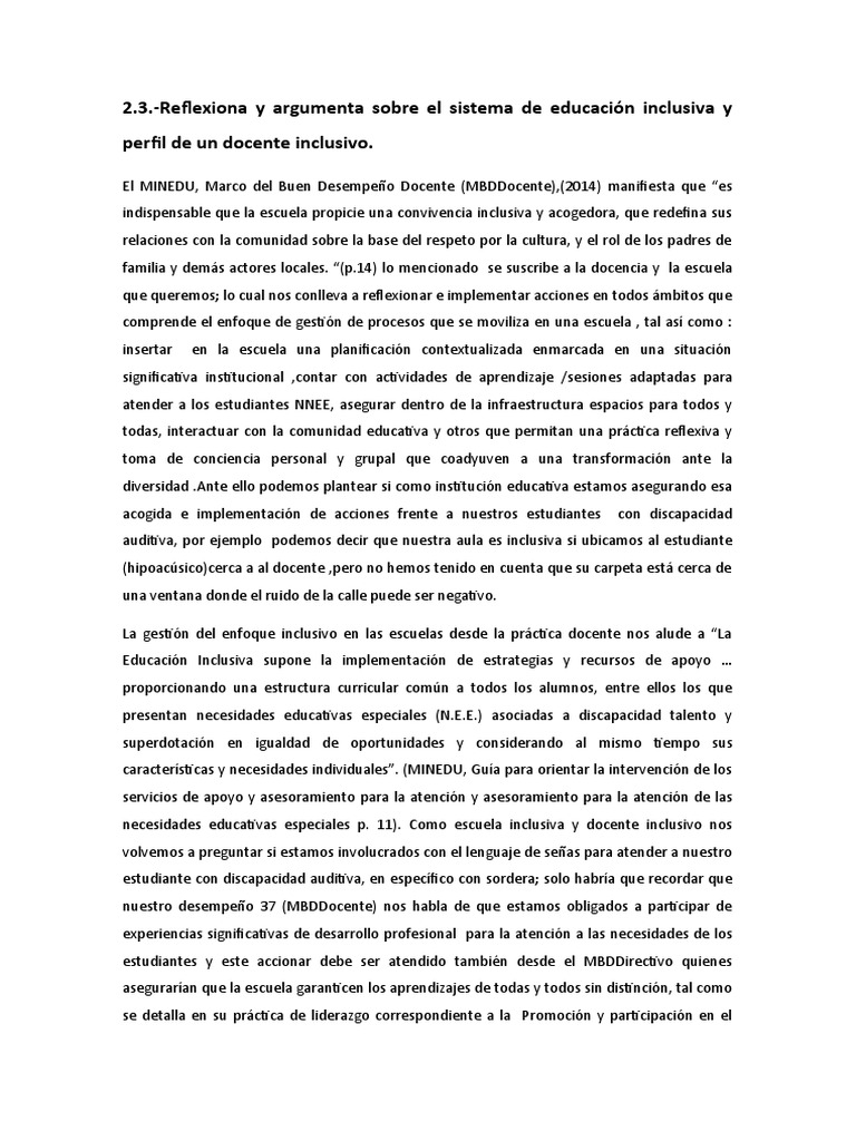 Enfoque Inclusivo y Perfil | PDF | Enseñando | Maestros