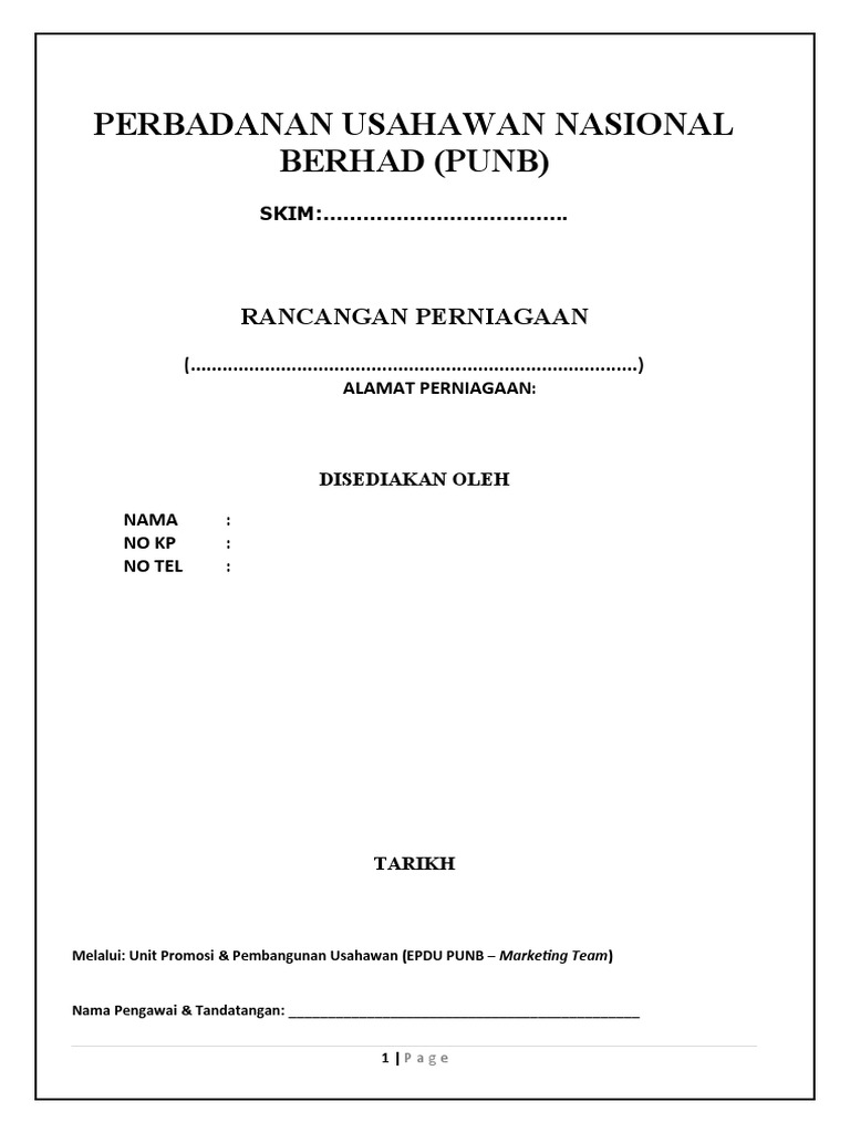 Borang RP - PUNB 2013 | PDF