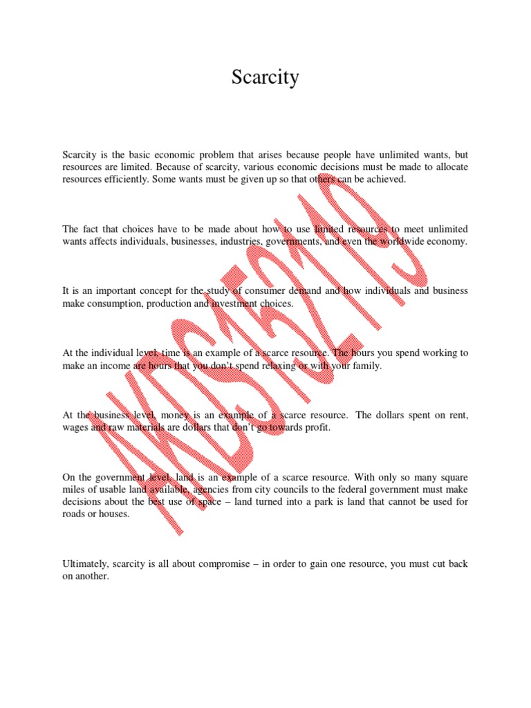 Understanding Scarcity: How Limited Resources Force Economic Trade-Offs at Individual, Business ...