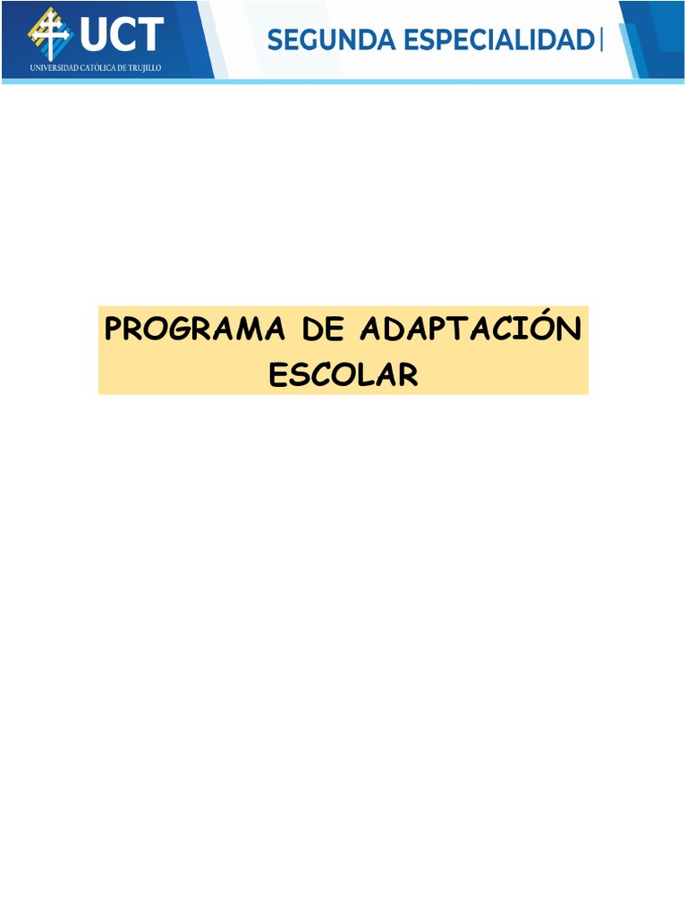 Esquema de Programa de Adaptacion Escolar. | PDF