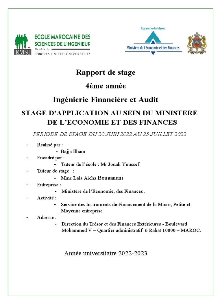 Rapport de Stage Bajja Ilham Emsi | PDF | Loi | Business