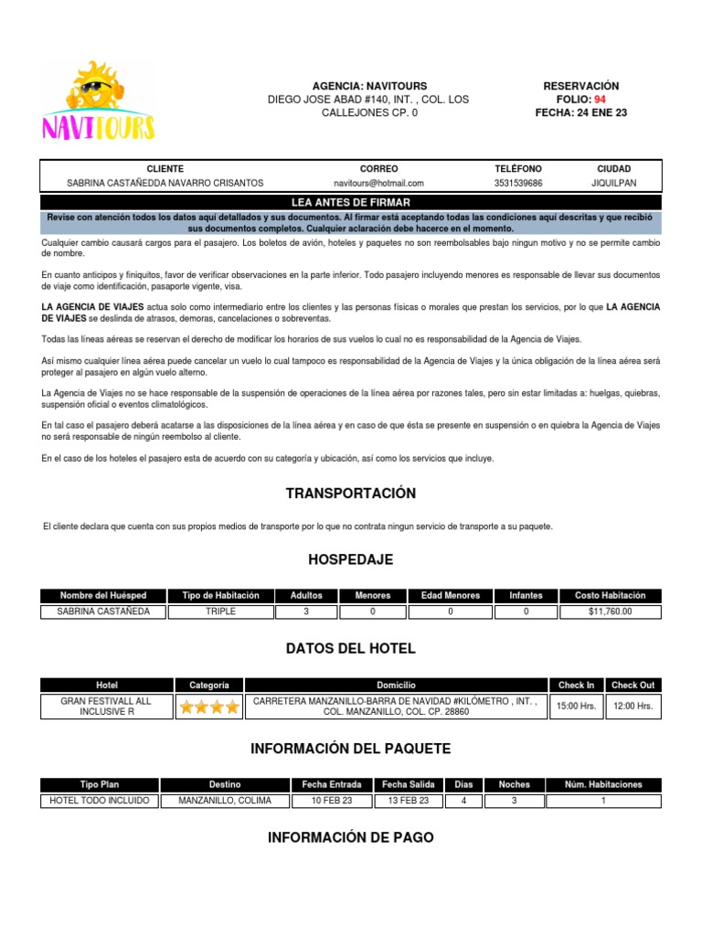 Contrato ID-12889 200423 | PDF | Agencia de viajes | aerolíneas