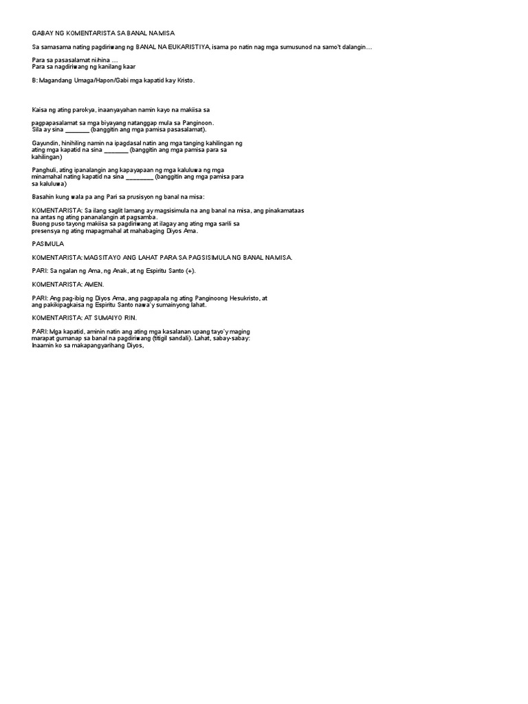 Gabay NG Komentarista 1 | PDF