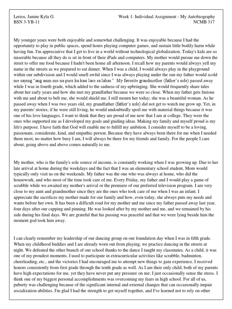 My Autobiography: Reflections and Dreams | PDF | Self-Improvement ...
