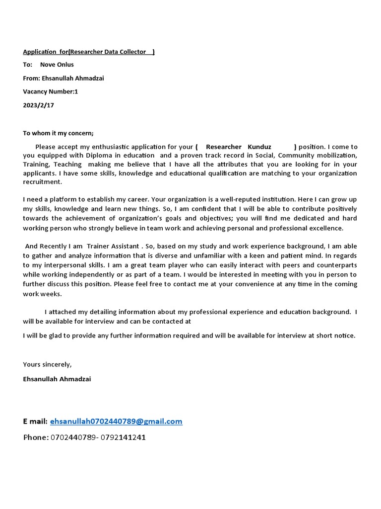 Ehsanullah New CV 2023 | PDF | Teachers | Communication