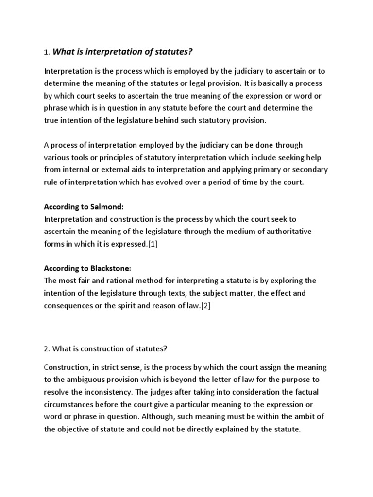 Internal Aids to Statutory Interpretation | PDF | Statutory ...
