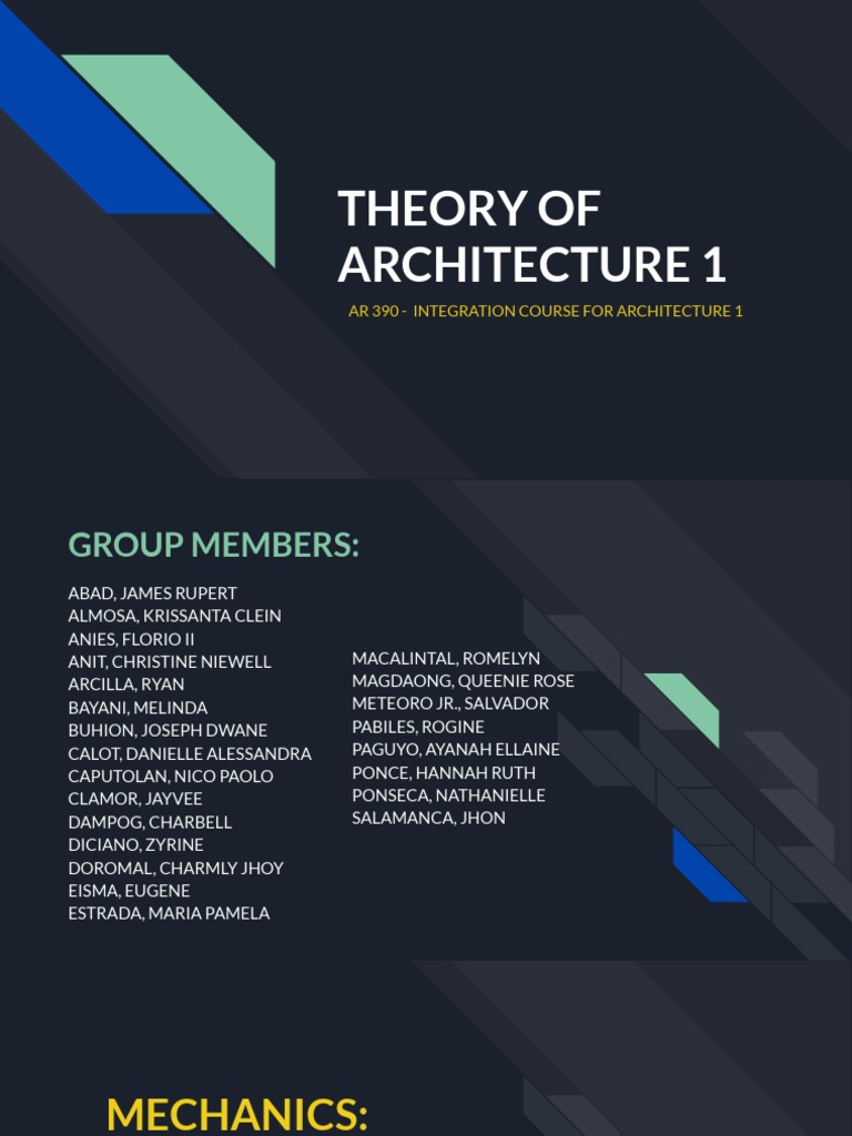 Theory of Architecture 1 Review Guide | PDF | Anthropometry | Color