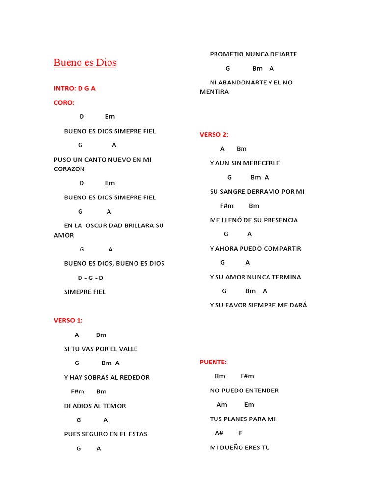 Bueno es Dios | PDF