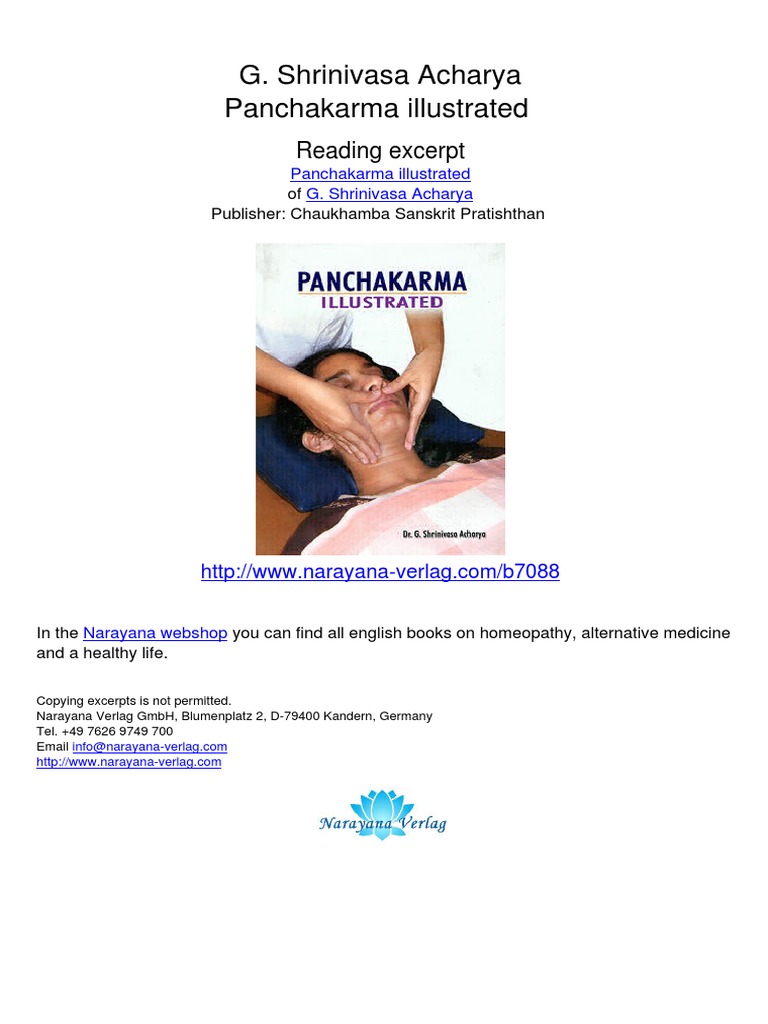 Panchakarma Illustrated G Shrinivasa Acharya.07088 - 1foreword | PDF | Ayurveda | Cell Membrane