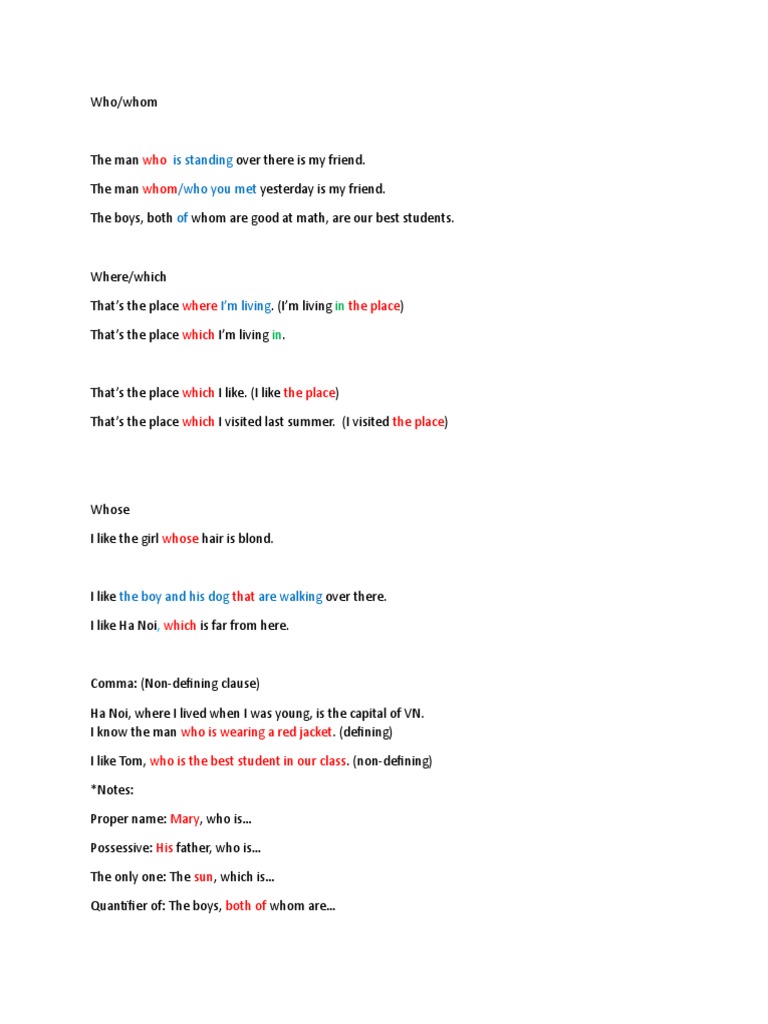 Relative Clause - Rules | PDF
