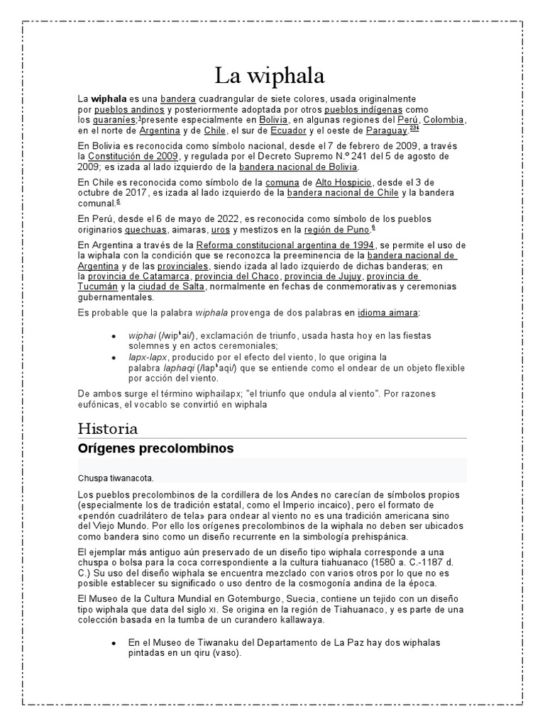 La Wiphala | PDF | América del Sur