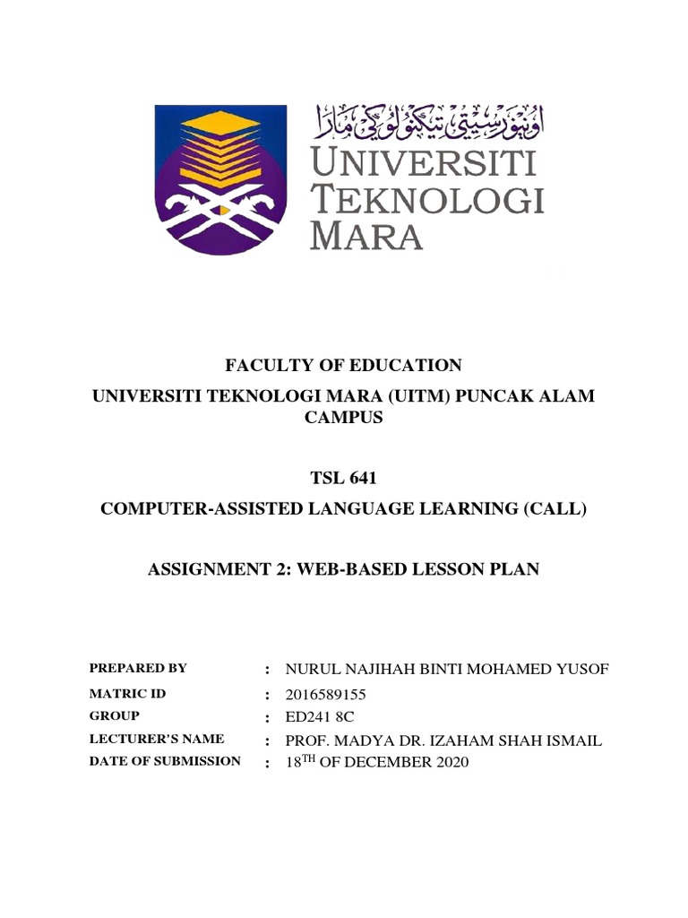 TSL 651 - Web-Based Lesson Plan | PDF | Brainstorming | Teachers