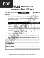 Entrance Exam Class - 9 | PDF | Solution | Test (Assessment)