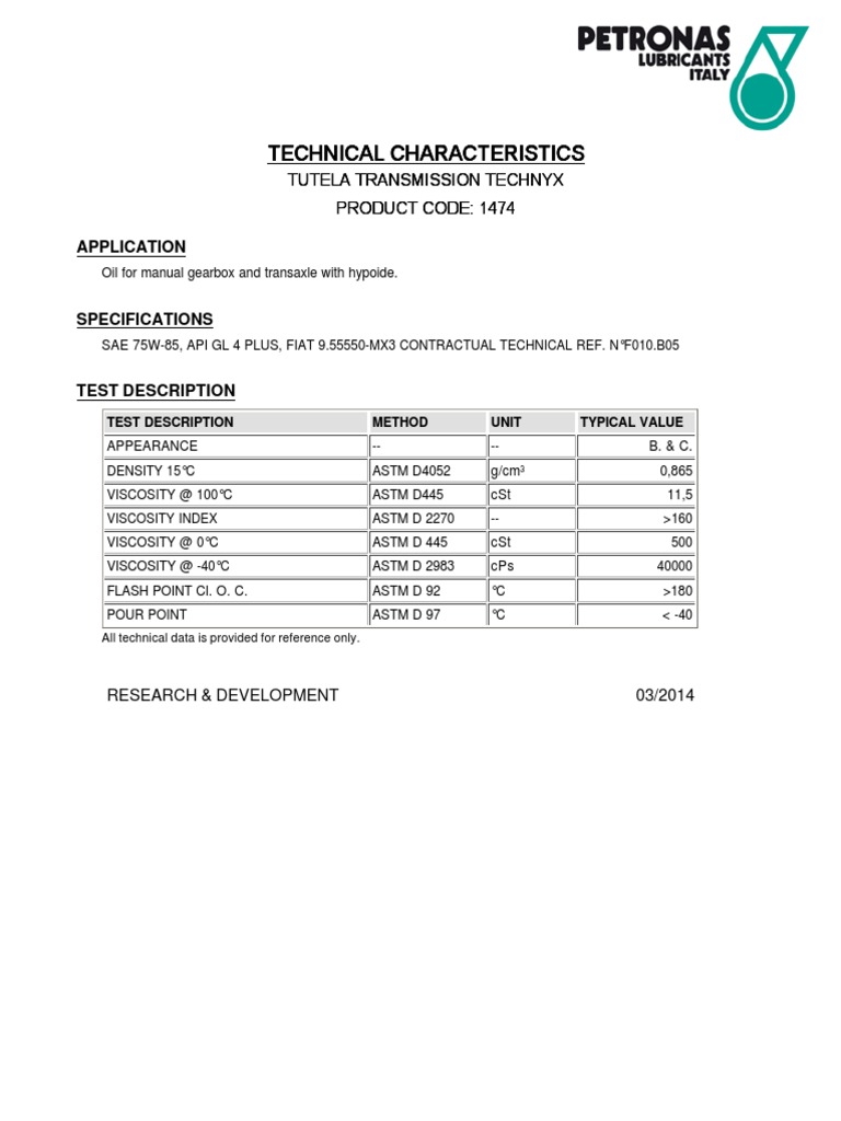 Tutela Transmission Technyx 75w85 | PDF
