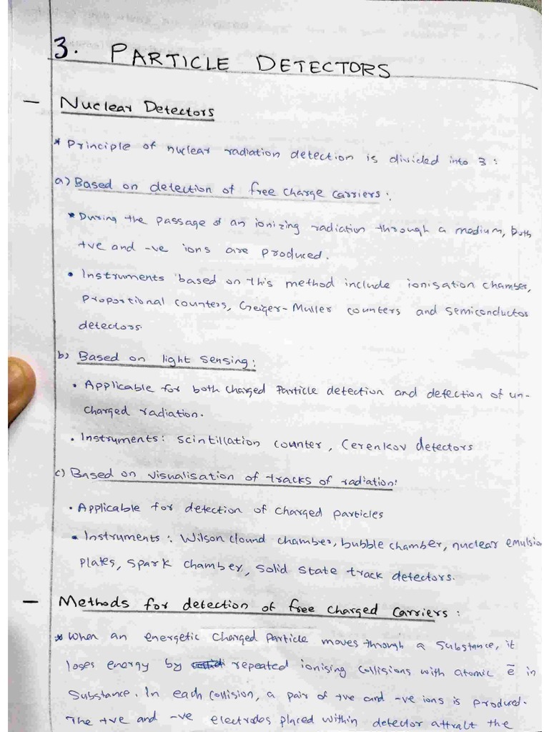 M3 Full Note Particle Detectors 6TH Sem Nuclear Physics | PDF