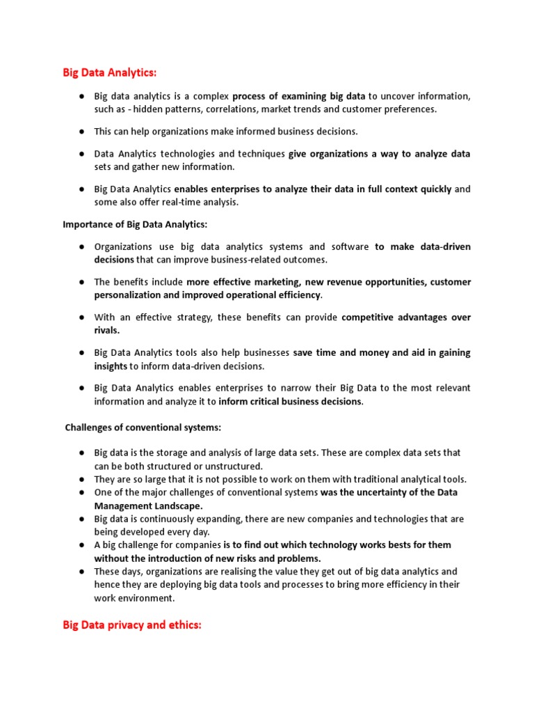 Unit 1 - From Big Data Analytics PDF | PDF | Analytics | Big Data