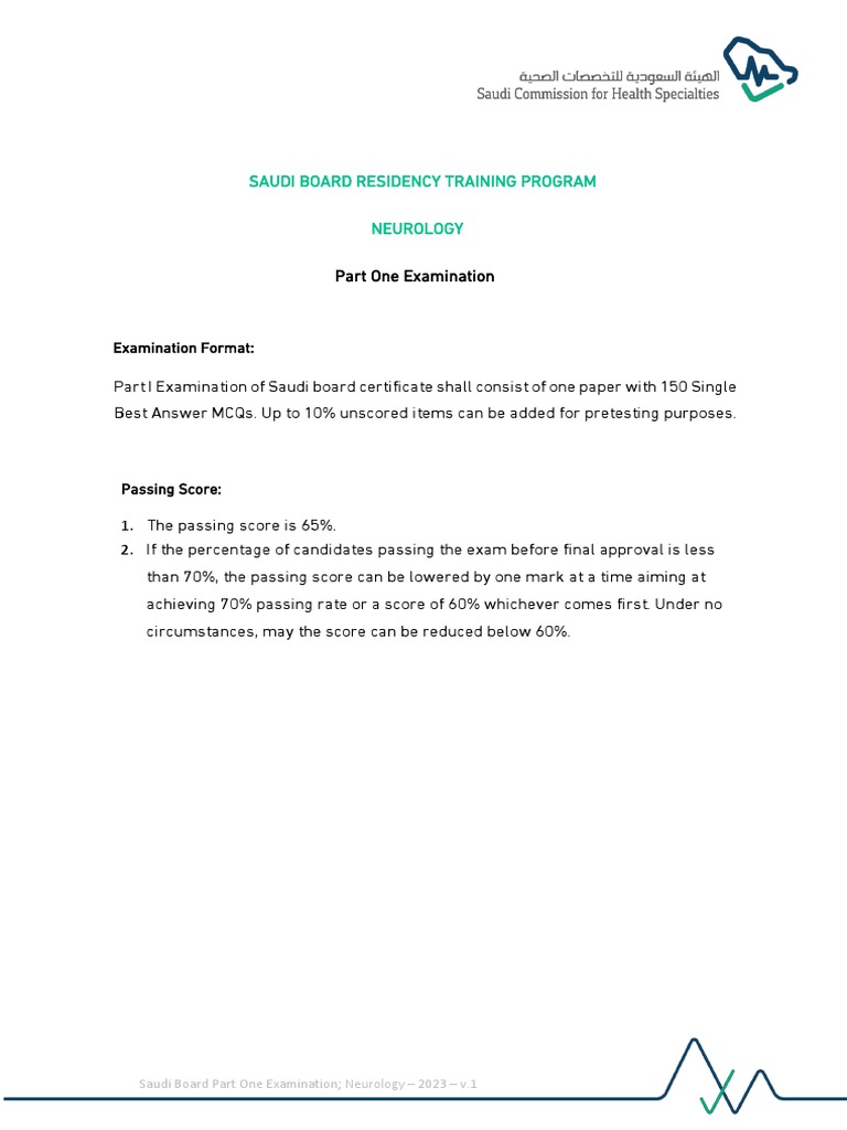 Neurology Board-Part One Exam Blueprint 2023 | PDF | Neurology ...
