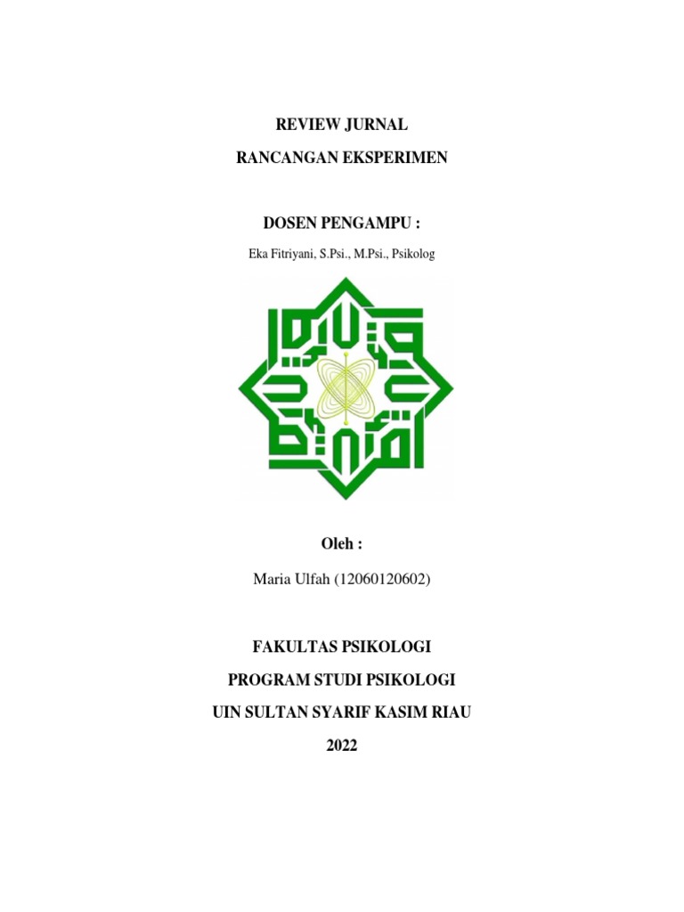 Review Jurnal - Rancangan Eksperimen - Maria Ulfah | PDF