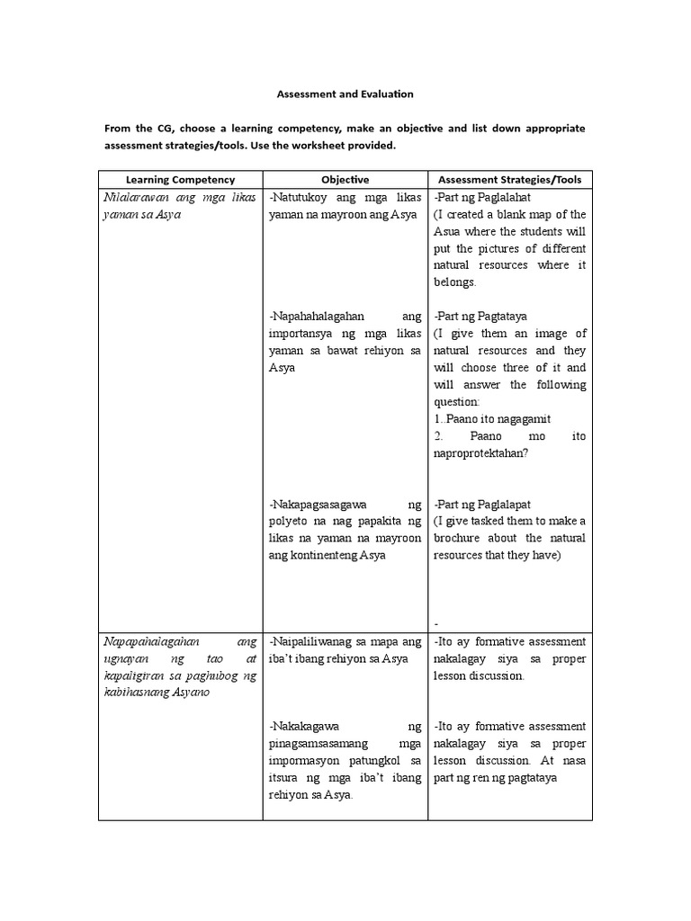 Assessment and Evaluation | PDF