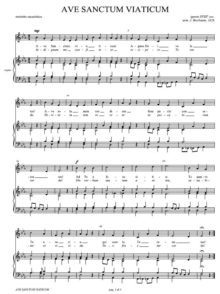 AVE SANCTUM VIATICUM - Bierbaum PDF | PDF