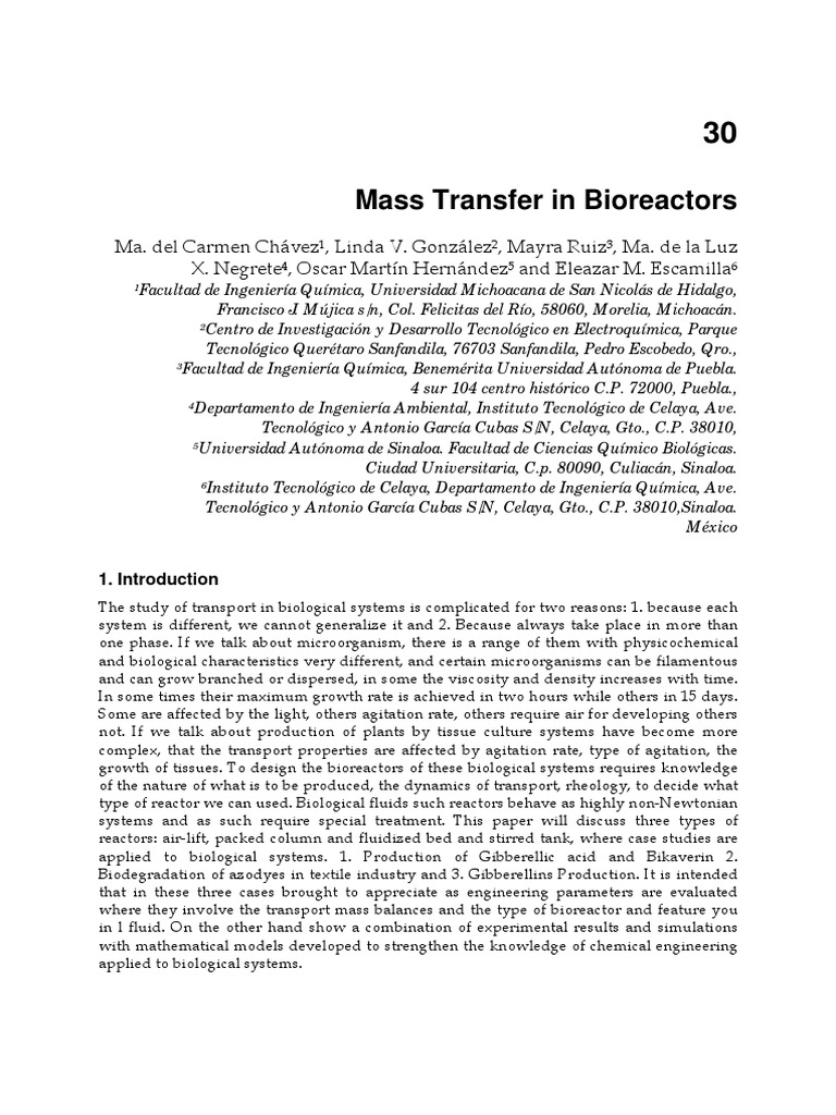 Mass Transfer In Bioreactors Pdf Pdf Rheology Fluid Dynamics