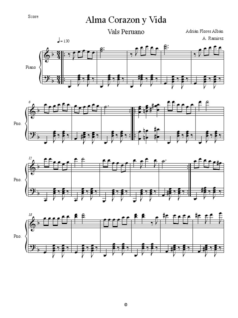 Alma Corazon y Vida Piano | PDF