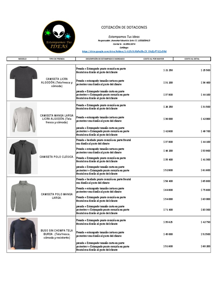 Cotización de Dotaciones | PDF