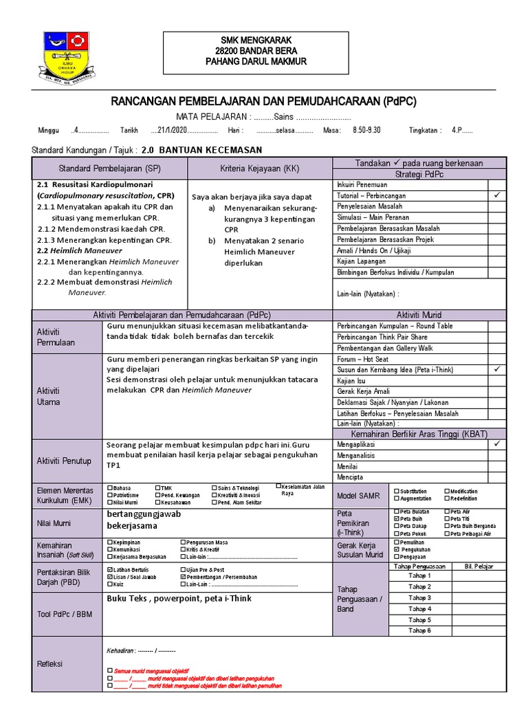 RPH PDPC Ting 1,2,3,4 | PDF