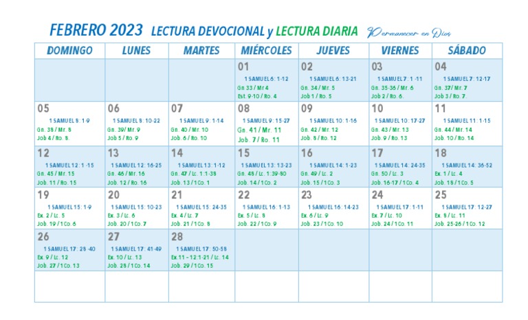 Lectura Devocional de Febrero | PDF
