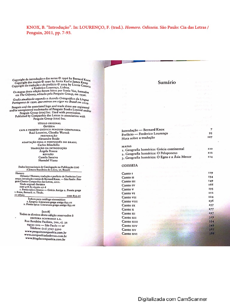 (Odisseia) KNOX, B. Introdução e Notas (2011) | PDF