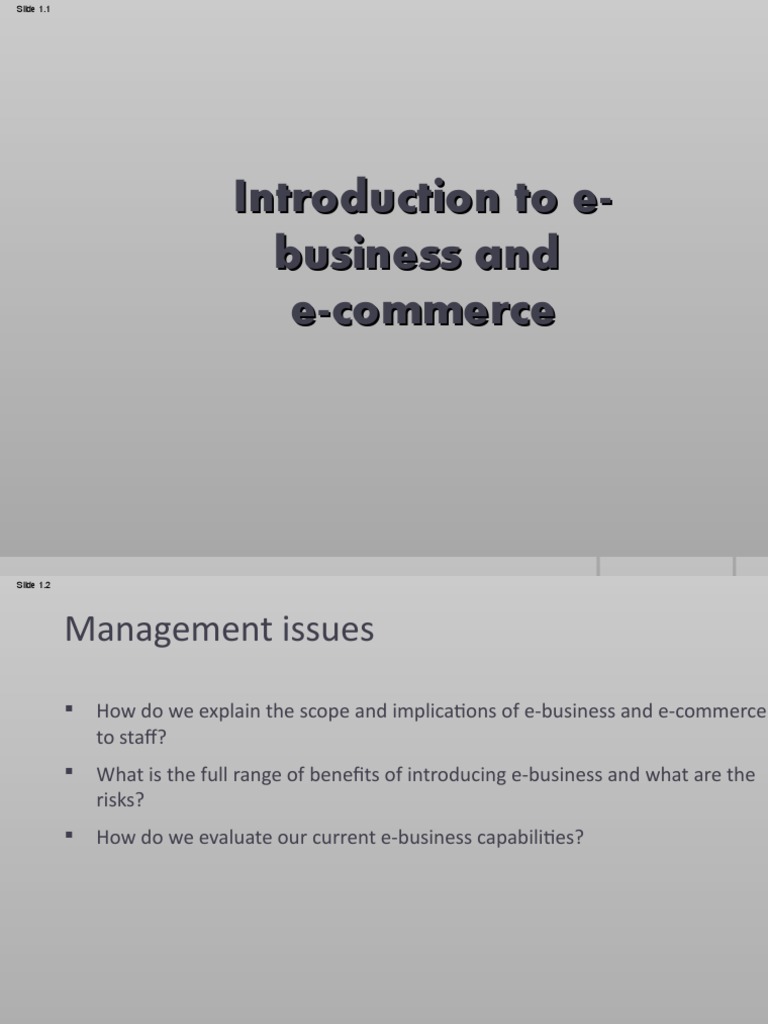 Introduction To E-Business | PDF | Electronic Business | E Commerce