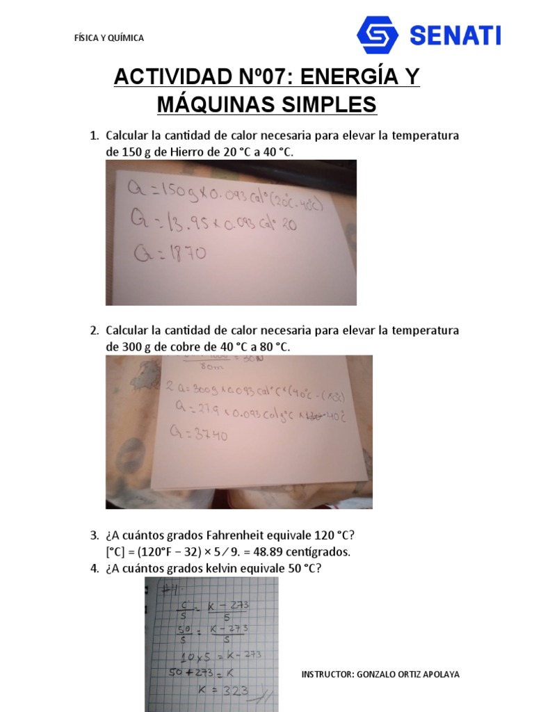 ACTIVIDAD Nº07 - ENERGÍA Y MÁQUINAS SIMPLES Grupo 6 | PDF