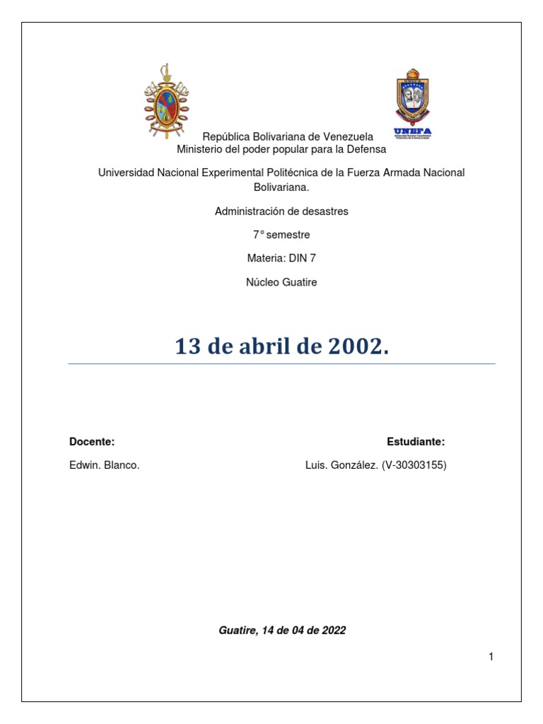 Din 7sem | PDF | Venezuela | Hugo Chavez