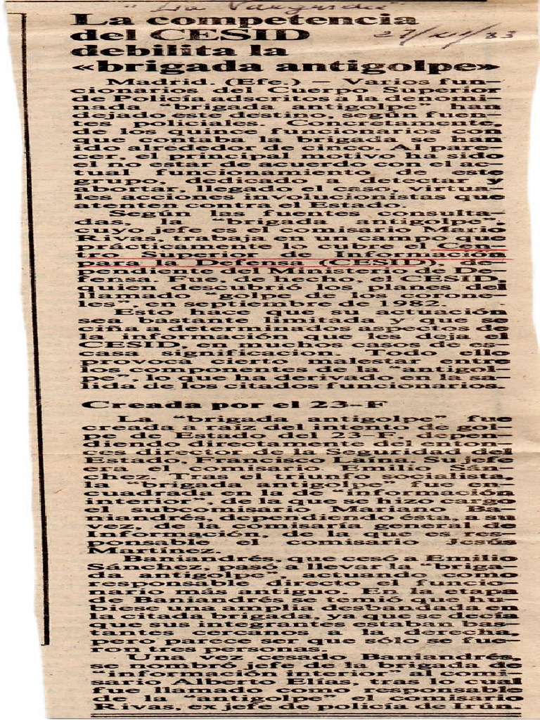 Artículo Sobre El Cesid - 27.12.83 | PDF