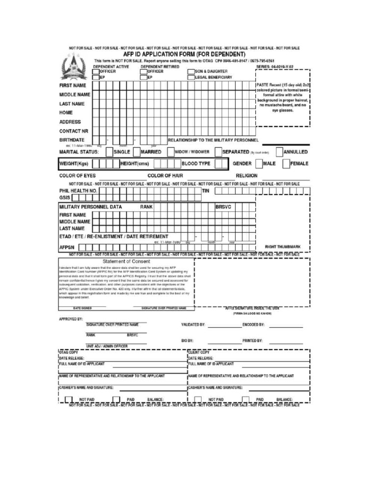 AFP ID Application | PDF