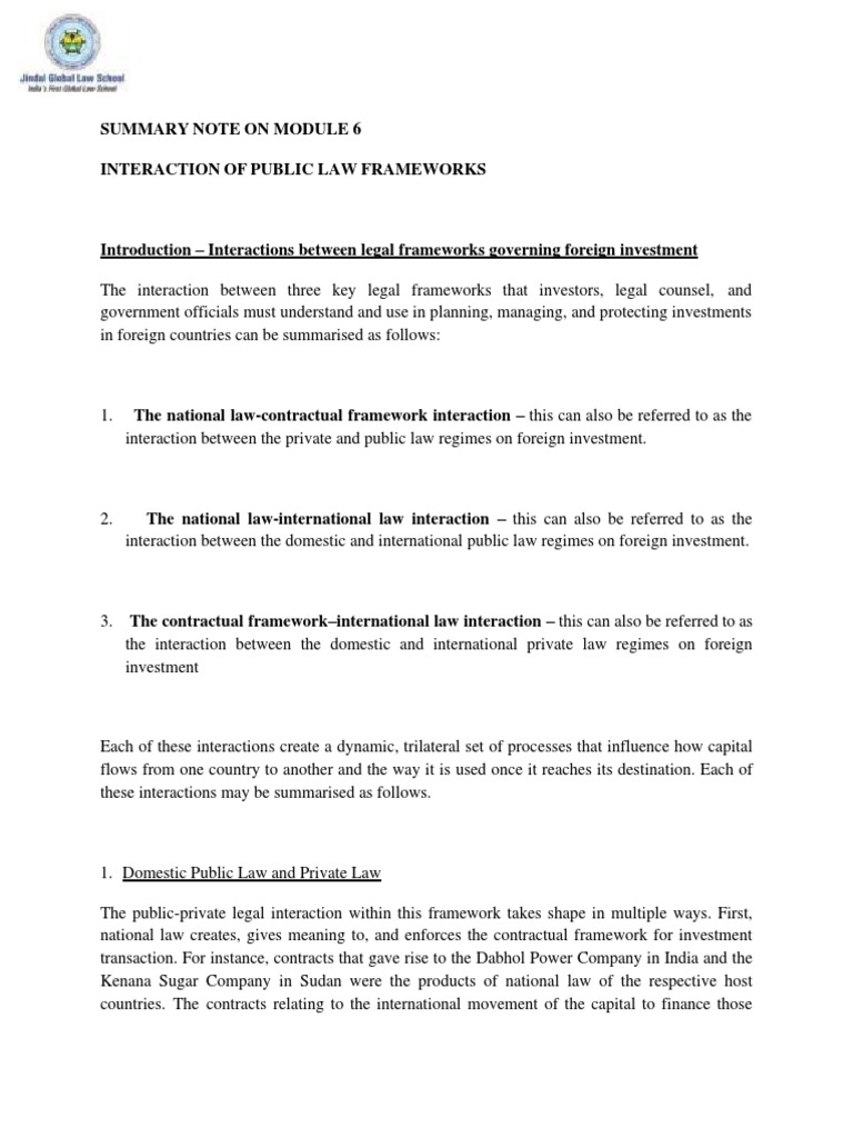 Summary Notes CPL Module 6 | PDF | Arbitration | Treaty