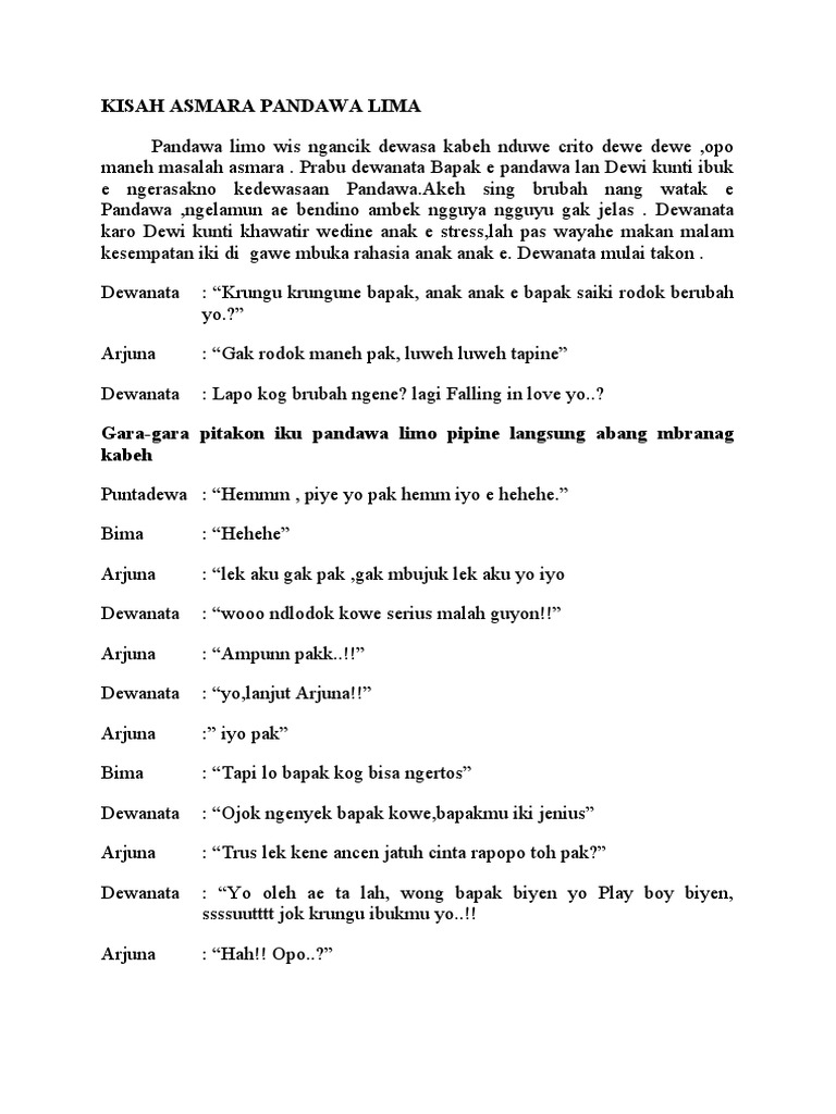 Kisah Asmara Pandawa Lima | PDF