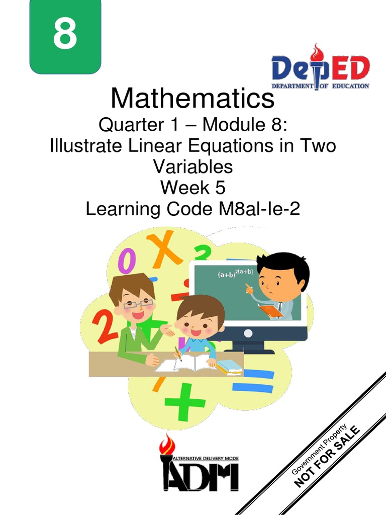 MATH 8 - Q1 - Mod8 PDF | PDF | Equations | System Of Linear Equations